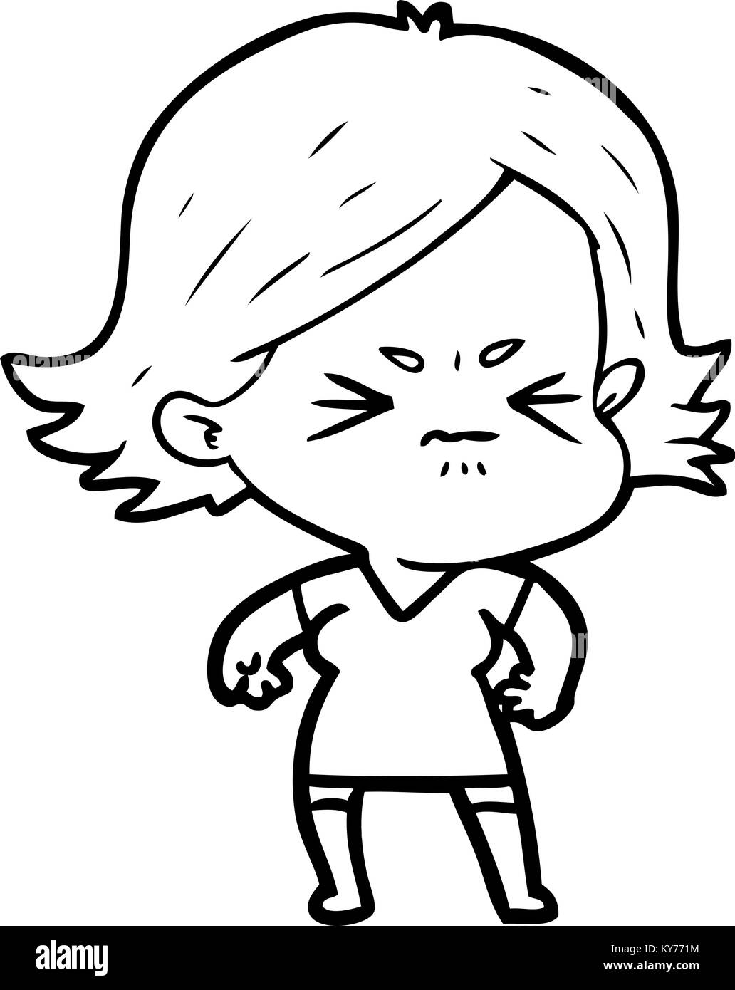 cartoon angry woman Stock Vector Image & Art - Alamy