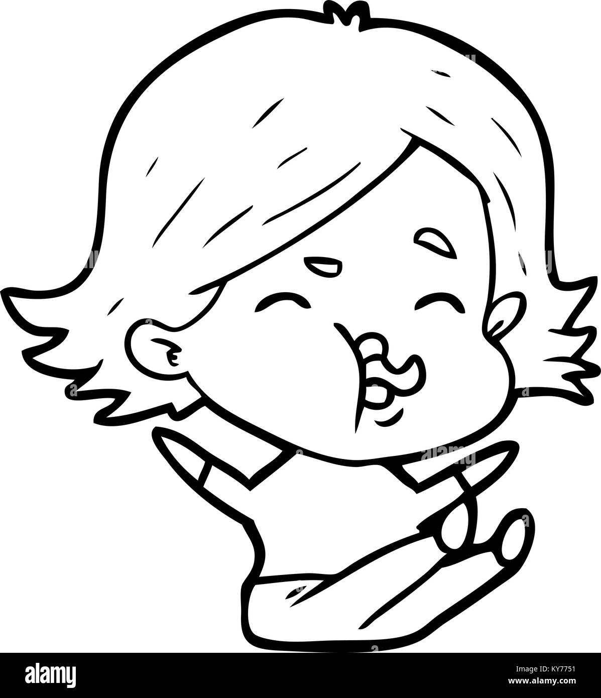 cartoon girl pulling face Stock Vector Image & Art - Alamy