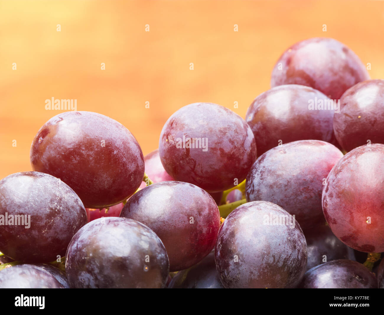 Red grapes closeup on bright orange background Stock Photo - Alamy
