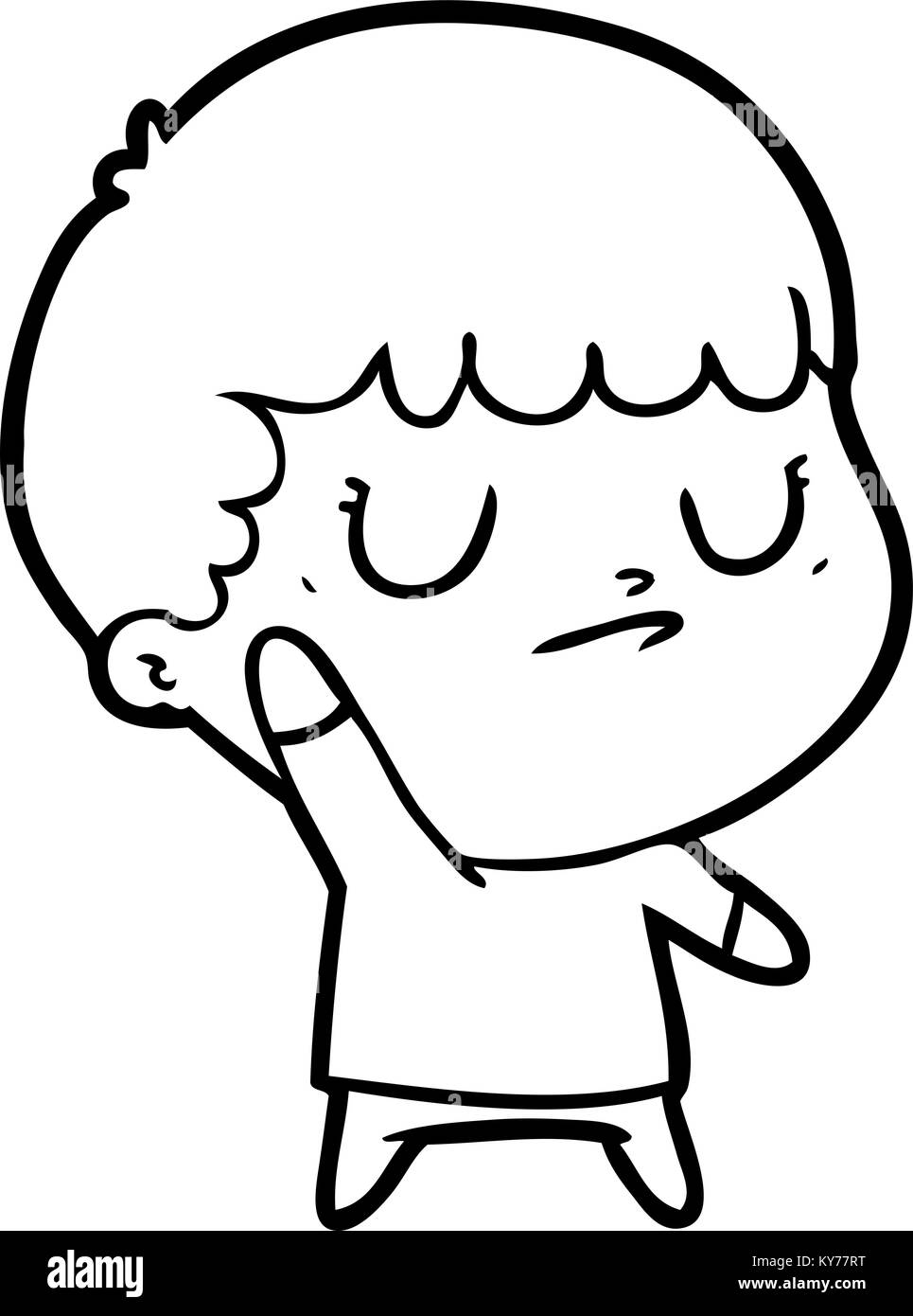 cartoon grumpy boy Stock Vector Image & Art - Alamy