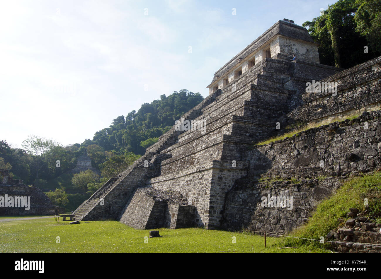 Square and Temple of Inscriptions in Palenque, Mexico Stock Photo - Alamy
