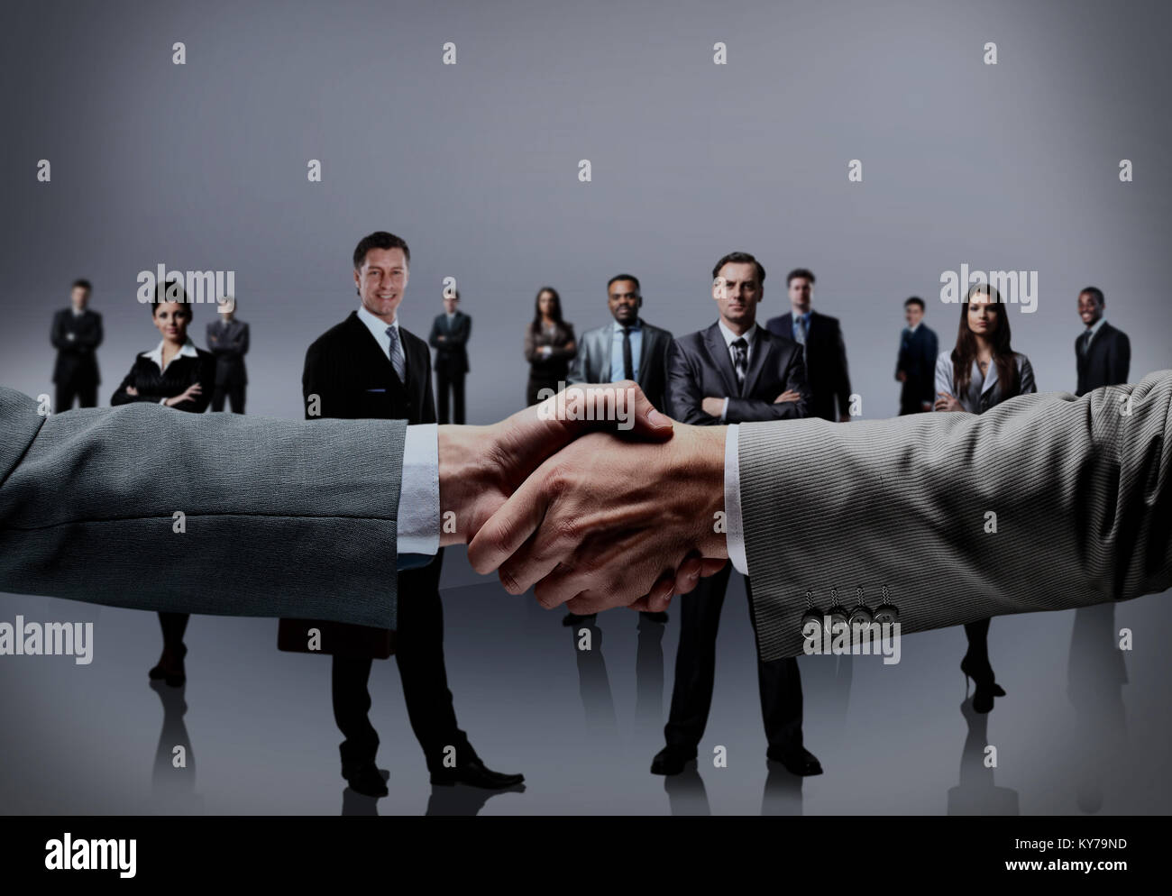 Business handshake and business people Stock Photo - Alamy