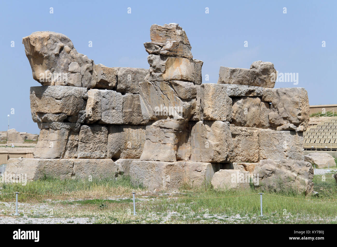 Big stone horse and stones in Persepolis, Iran Stock Photo - Alamy