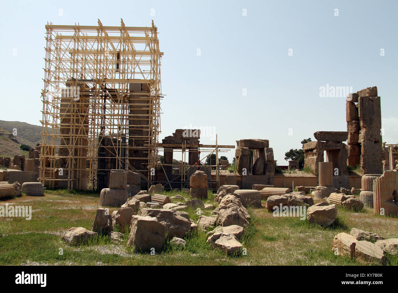 Restoration of ruins in Persepolis, Iran Stock Photo - Alamy
