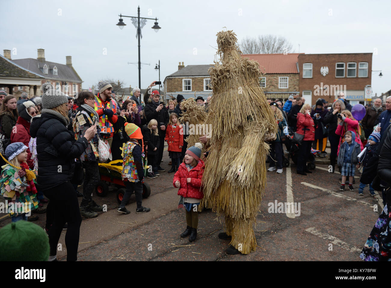 People in Straw Bear costumes have their photo taken in Whittlesey in ...