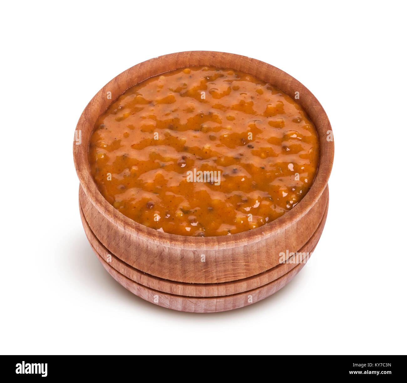 Sweet Bavarian mustard in bowl isolated on white background Stock Photo ...