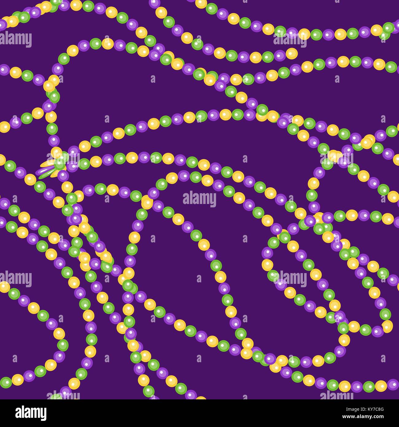Mardi Gras beads seamless pattern. Fat Tuesday endless background, a ...