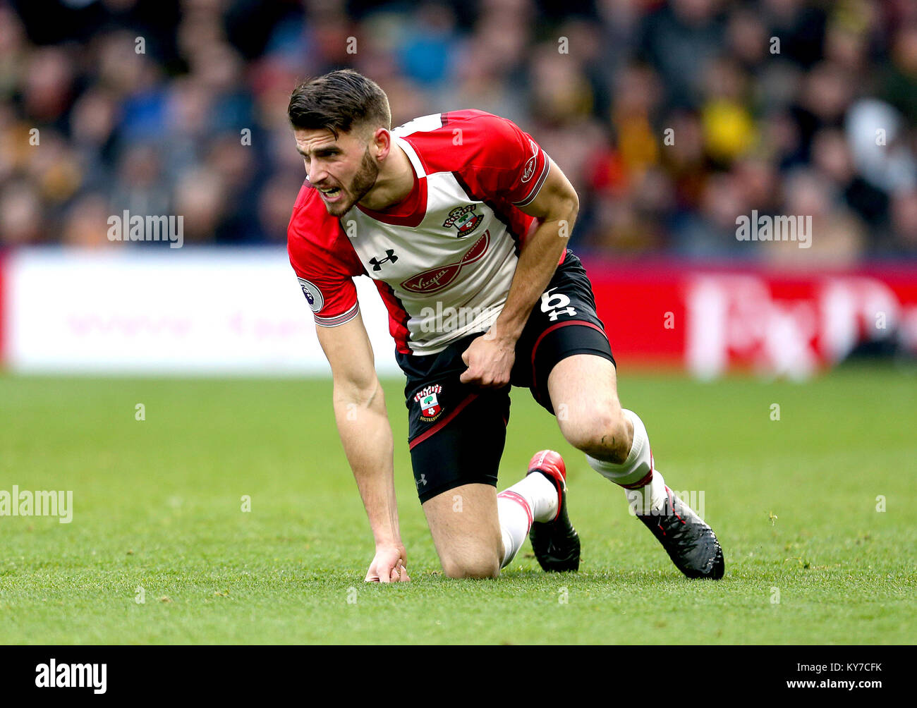 Southampton's Wesley Hoedt reacts during the Premier League match at ...
