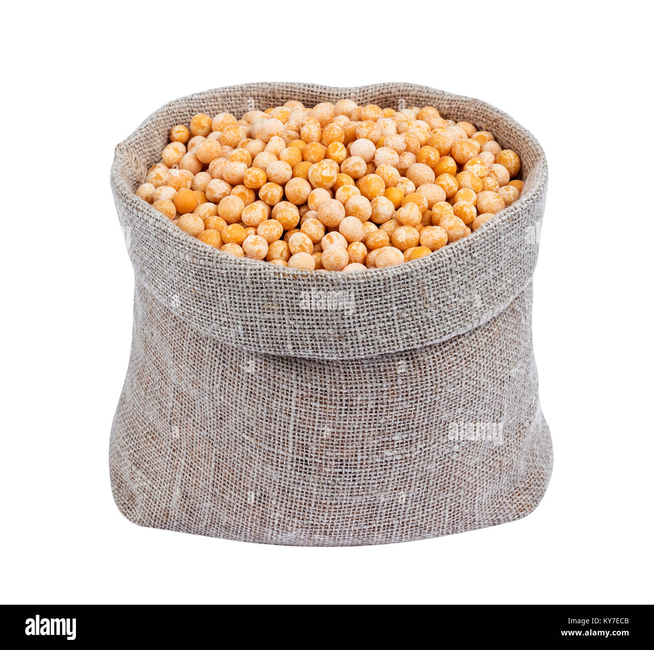 Dried peas in bag isolated on white background Stock Photo - Alamy