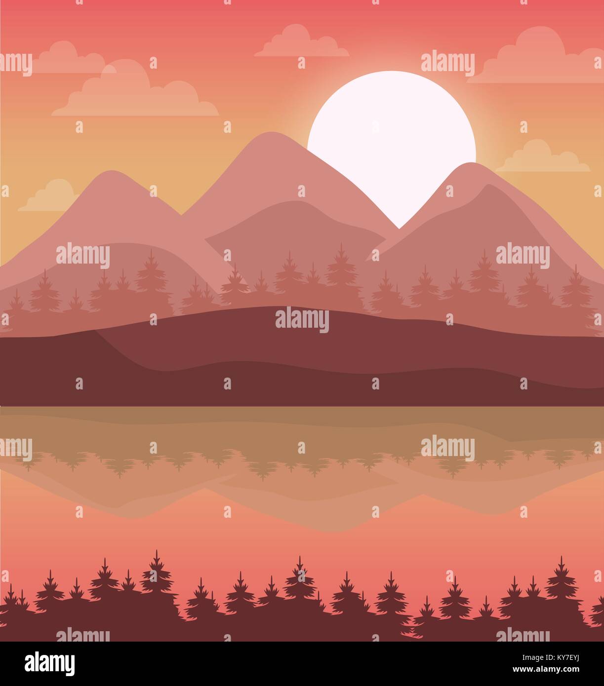 mountain landscape with forest design Stock Vector Image & Art - Alamy