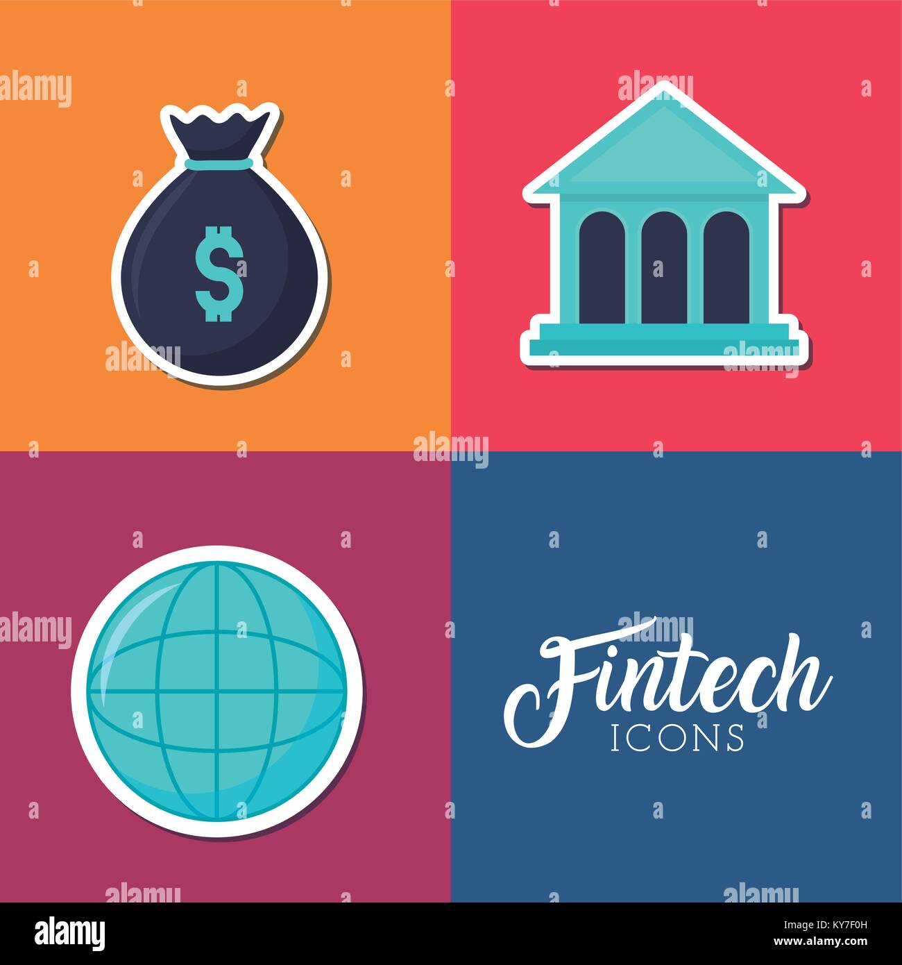 set of fintech icons Stock Vector Image & Art - Alamy