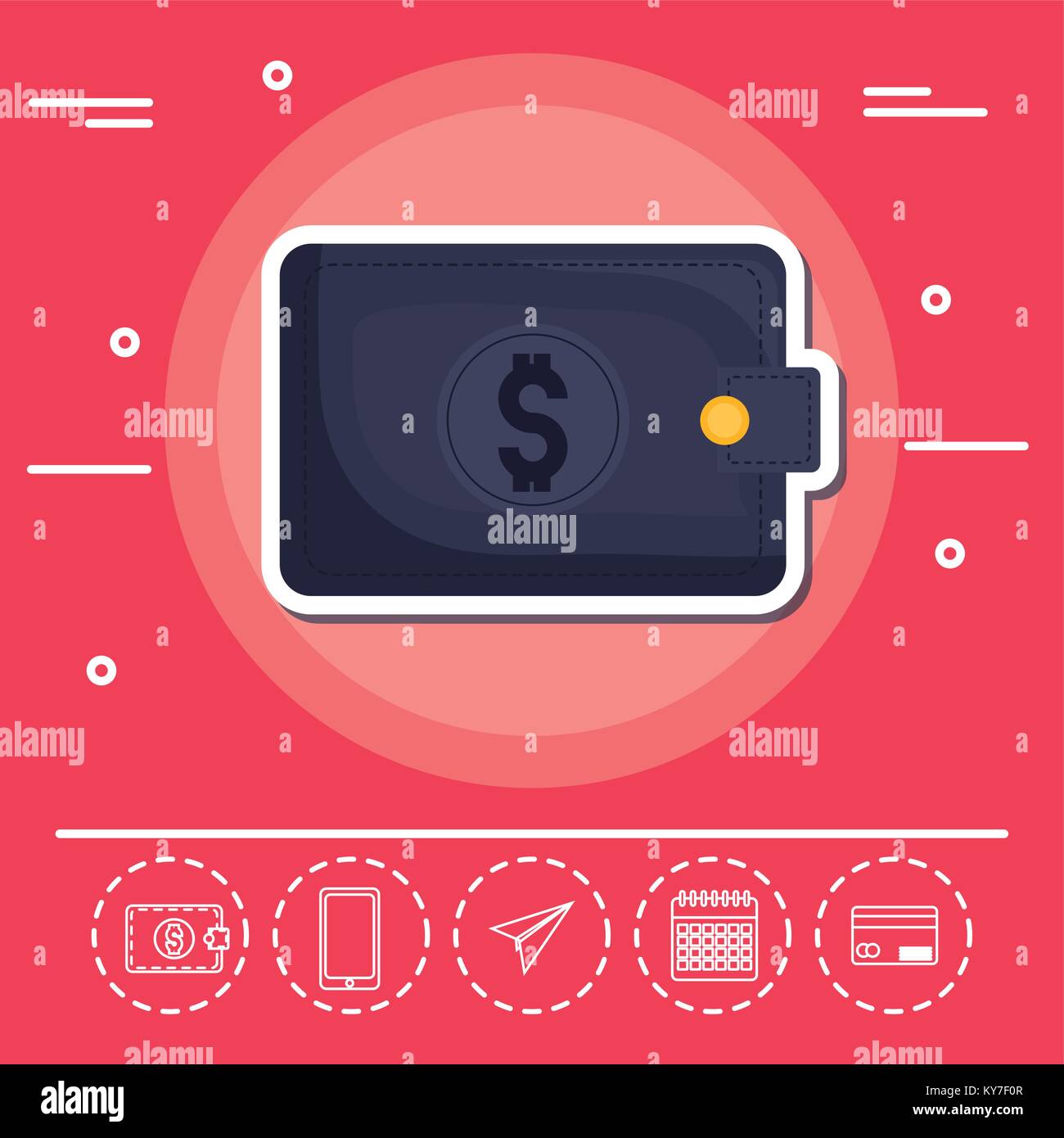 wallet Fintech Investment Financial Internet Technology Concept Stock ...