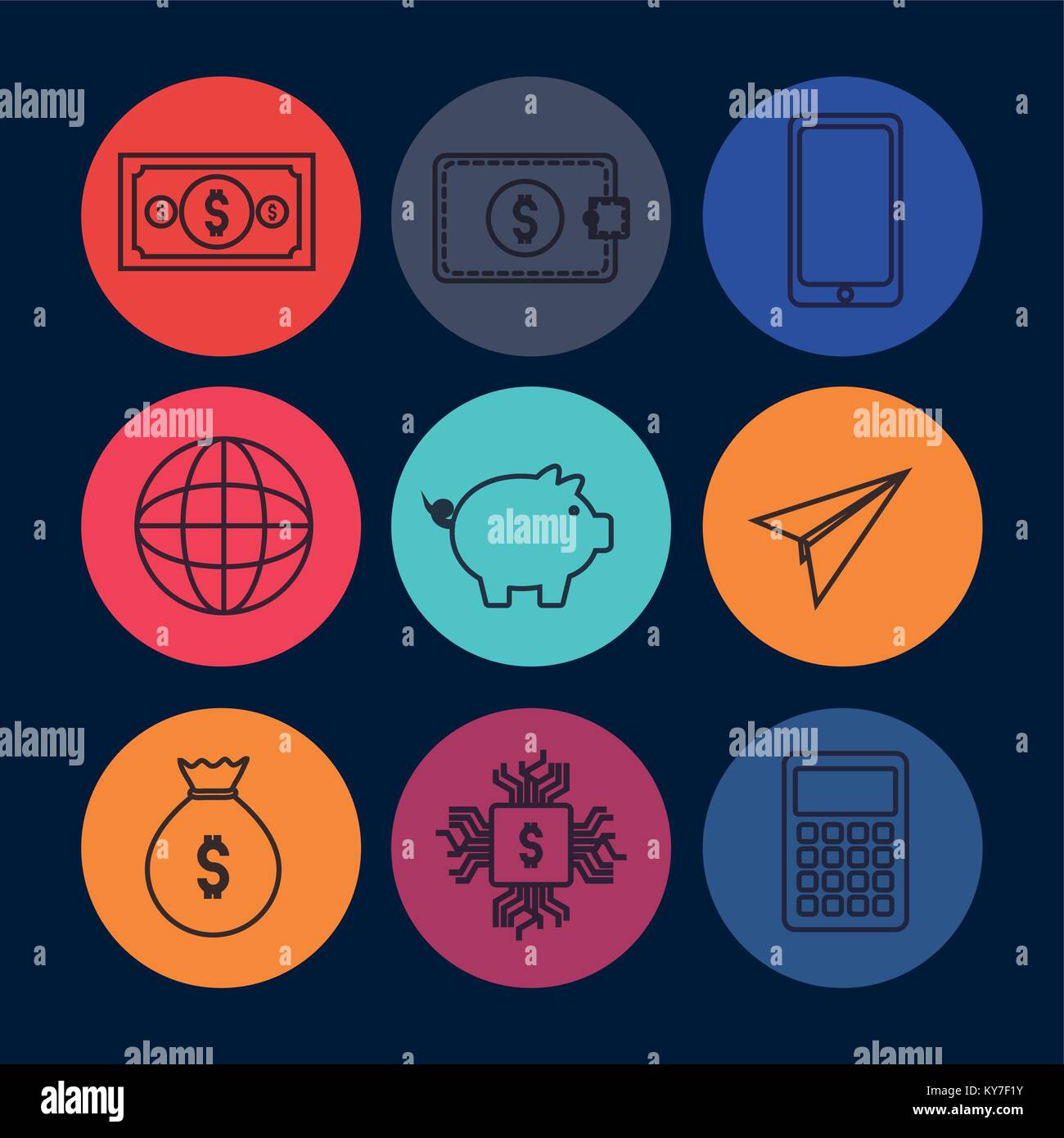 set of fintech icons Stock Vector Image & Art - Alamy