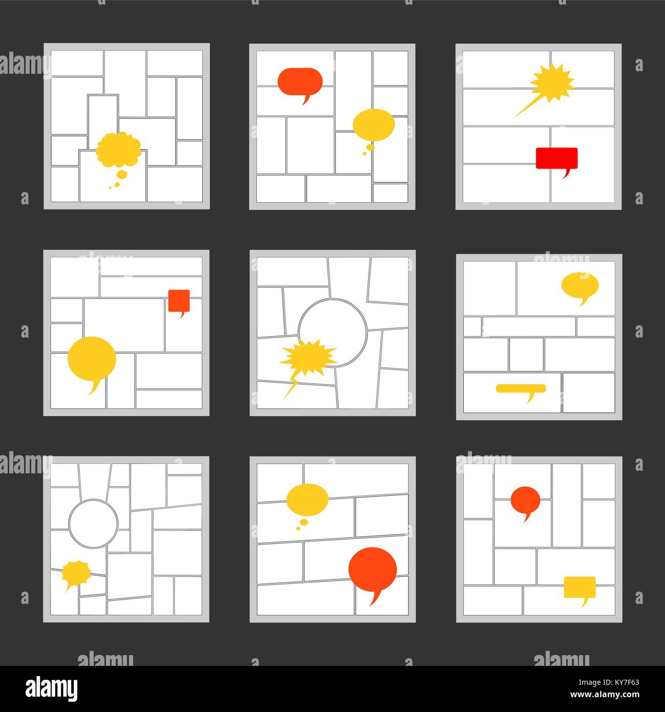 Set of Comic Pages Layout Stock Vector Image & Art - Alamy