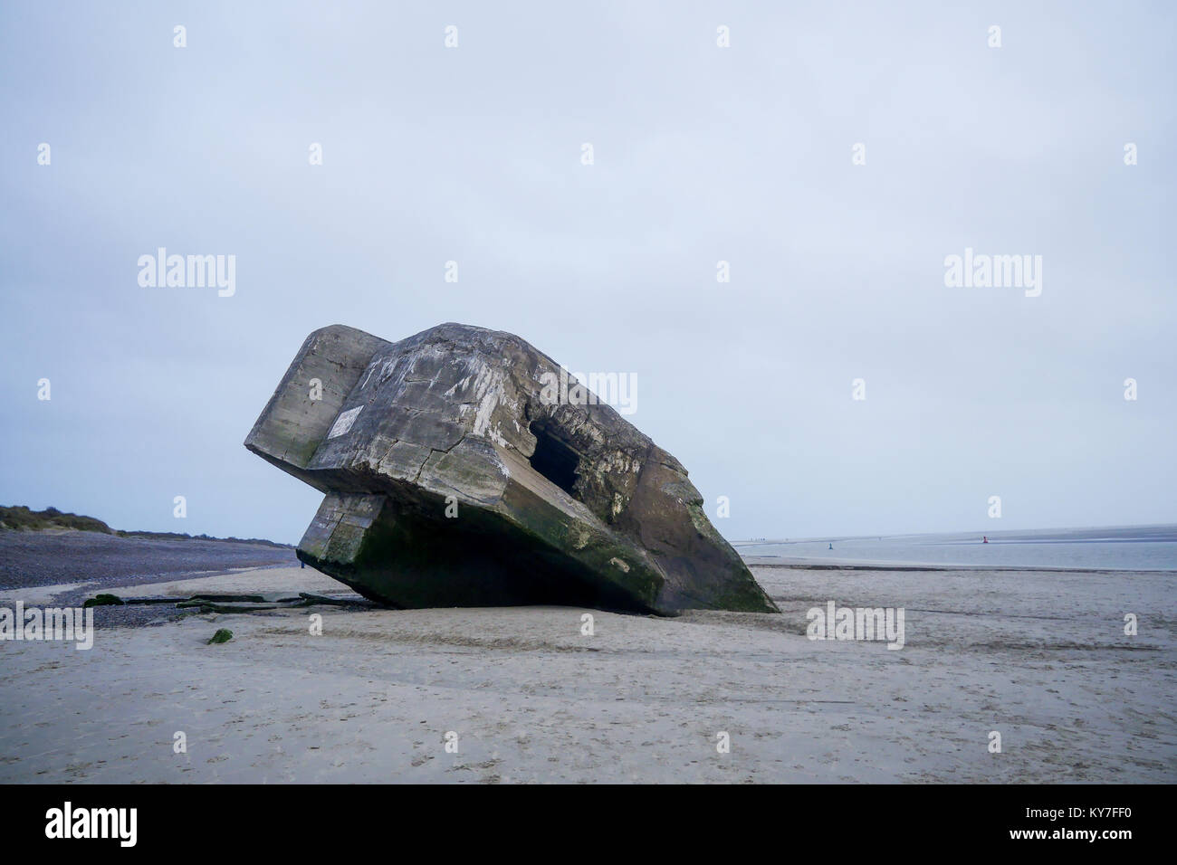 German Blockhaus, remains of WWII, Le Hourdel, Cayeux-sur-Mer, Normandy ...