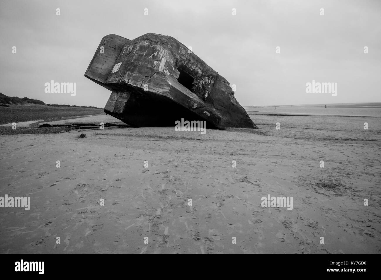 German Blockhaus, remains of WWII, Le Hourdel, Cayeux-sur-Mer, Normandy ...
