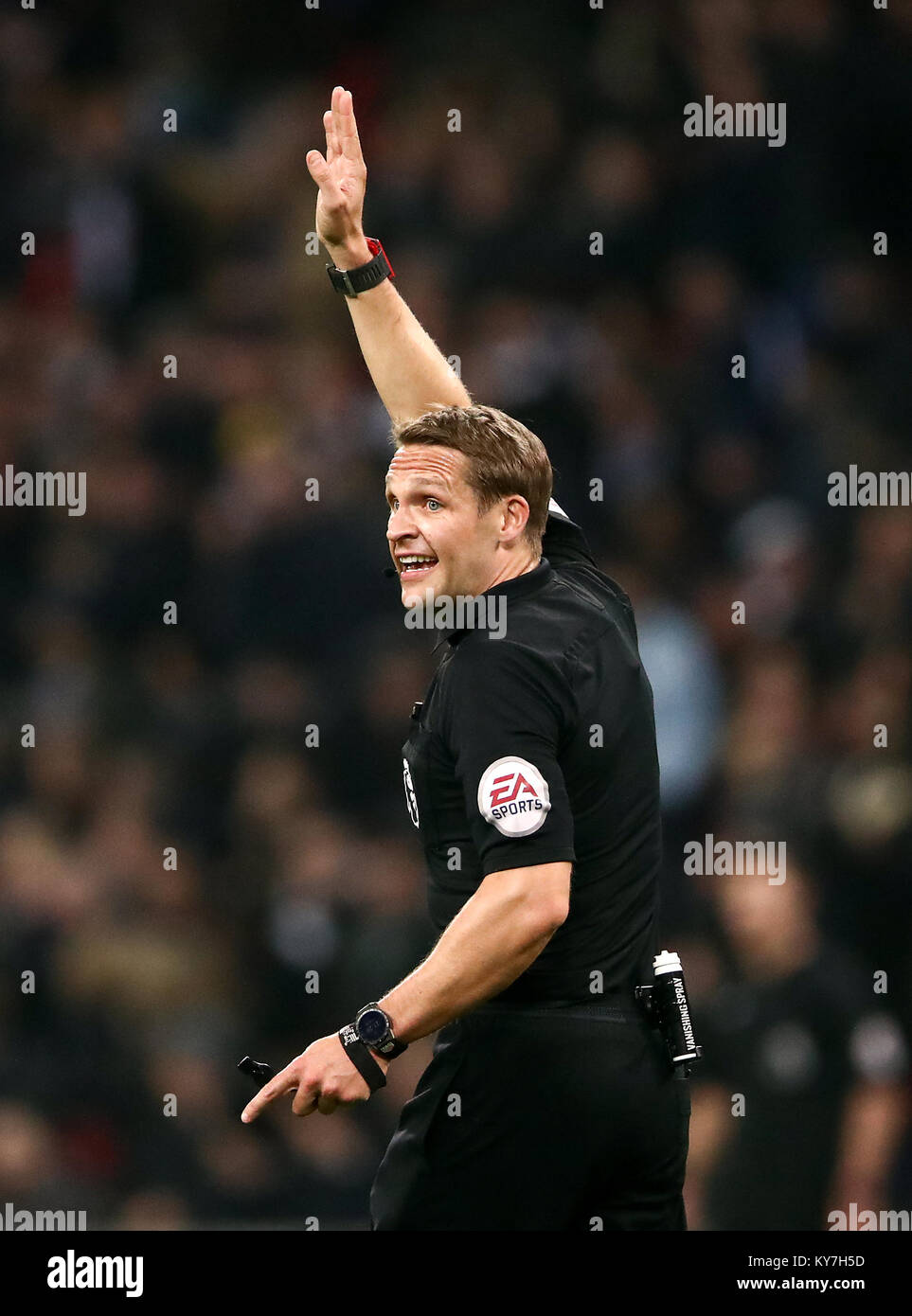 Referee Craig Pawson during the Premier League match at Wembley Stadium ...