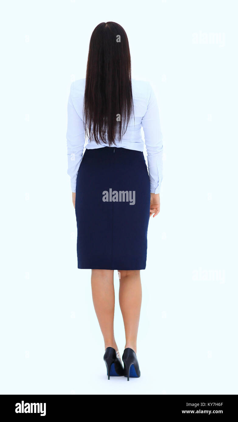 rear view. successful business woman.photo in full growth Stock Photo ...