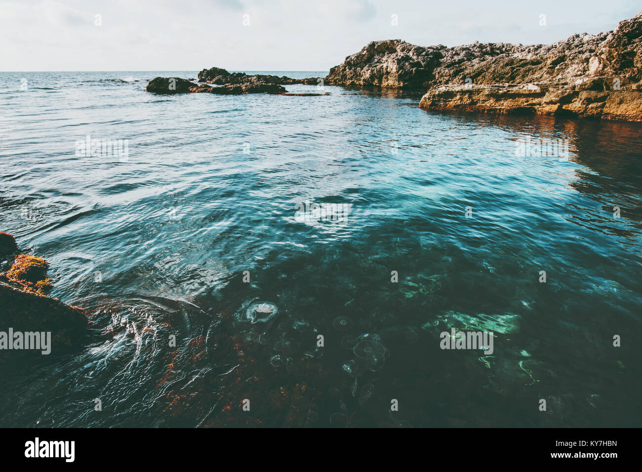 Aerial view calm deep blue hi-res stock photography and images - Alamy