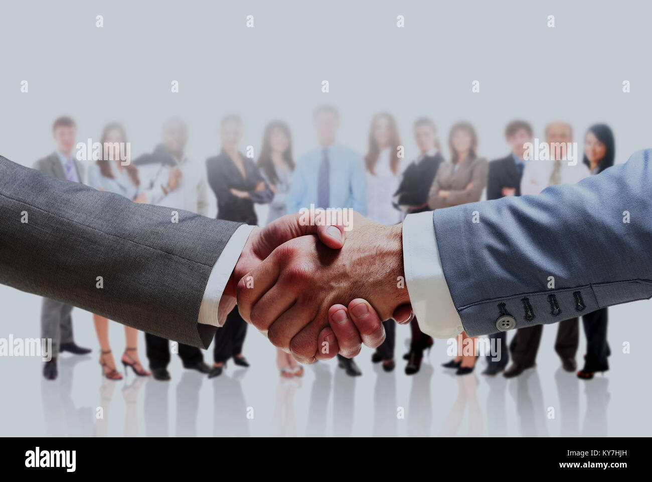 handshake isolated on business background Stock Photo - Alamy