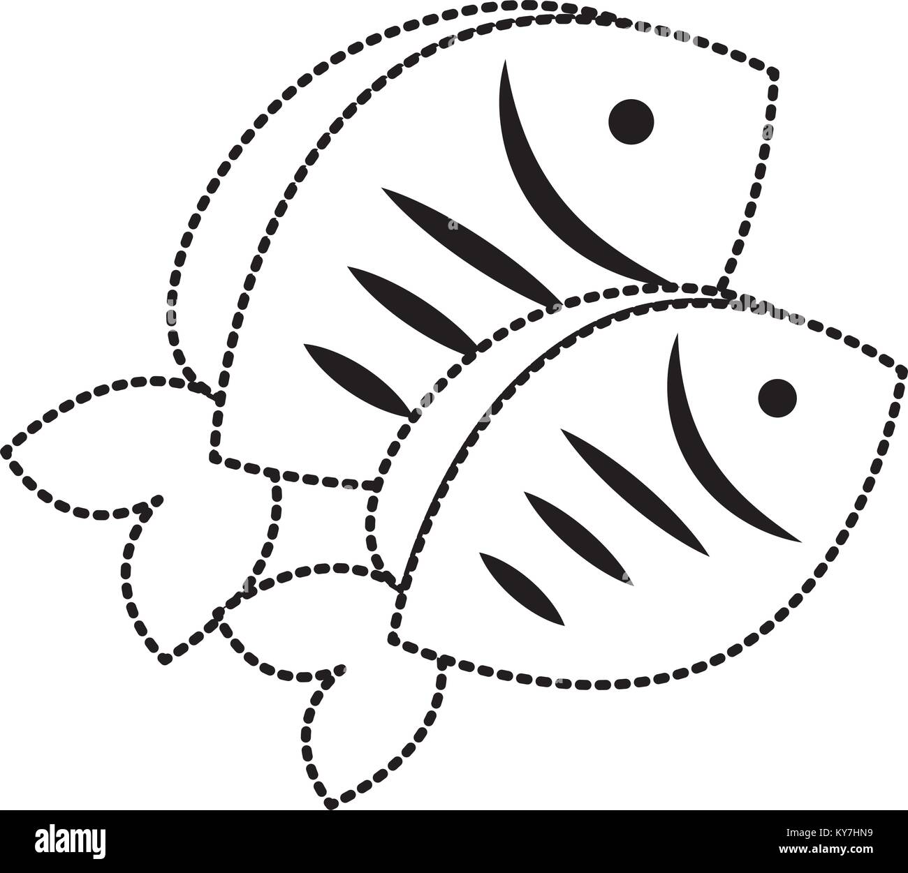 two fresh fish food healthy vector illustration Stock Vector Image ...