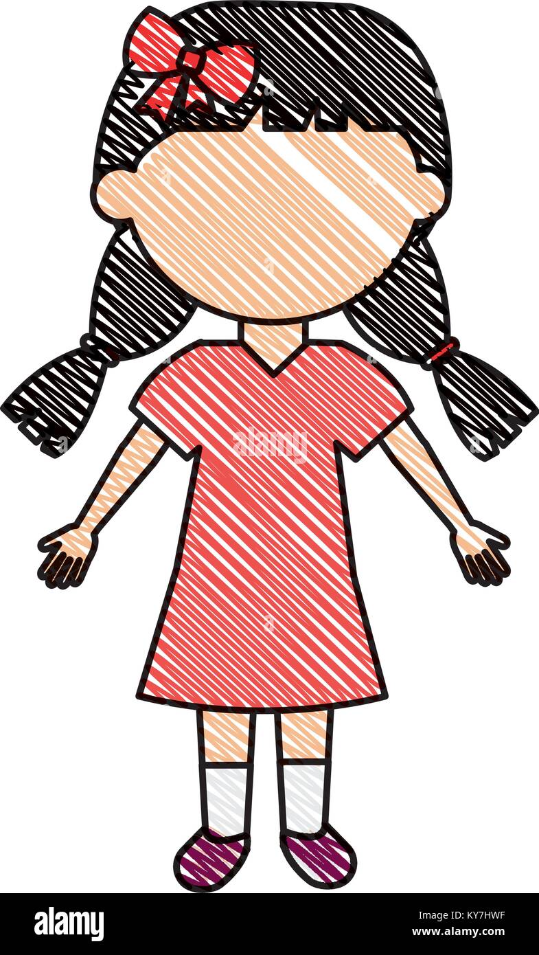 cute little girl avatar character vector illustration design Stock ...