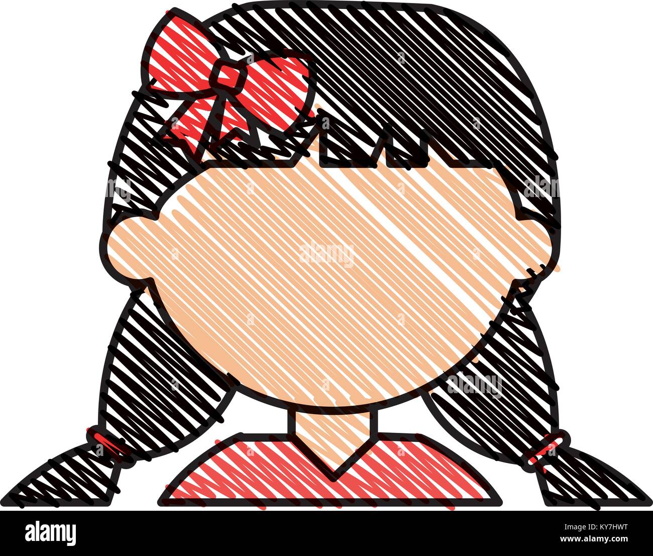cute little girl avatar character vector illustration design Stock ...