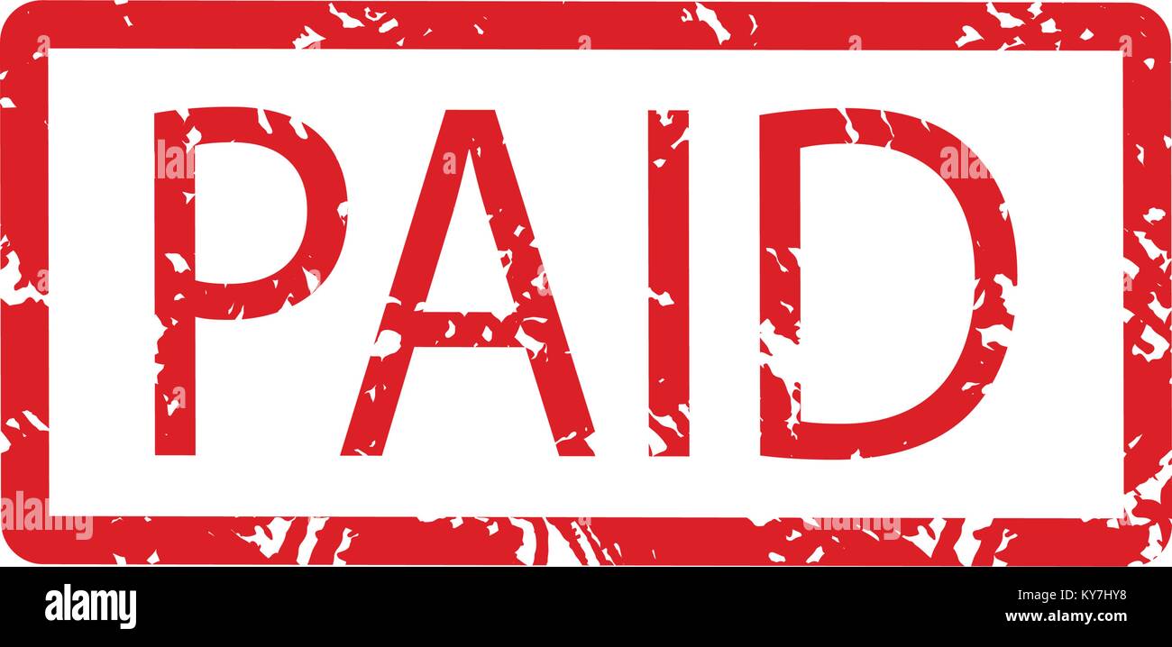 Paid rubber stamp. Vector red stamp paid rubber grunge illustration ...