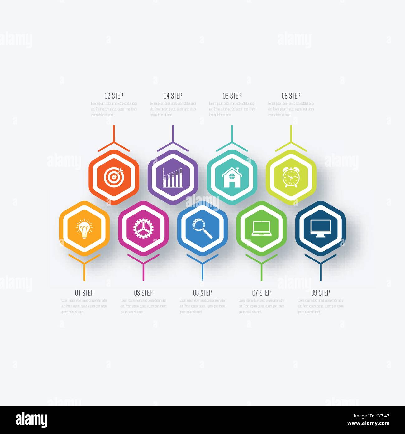 Vector illustration infographics 9 options. Data and information ...