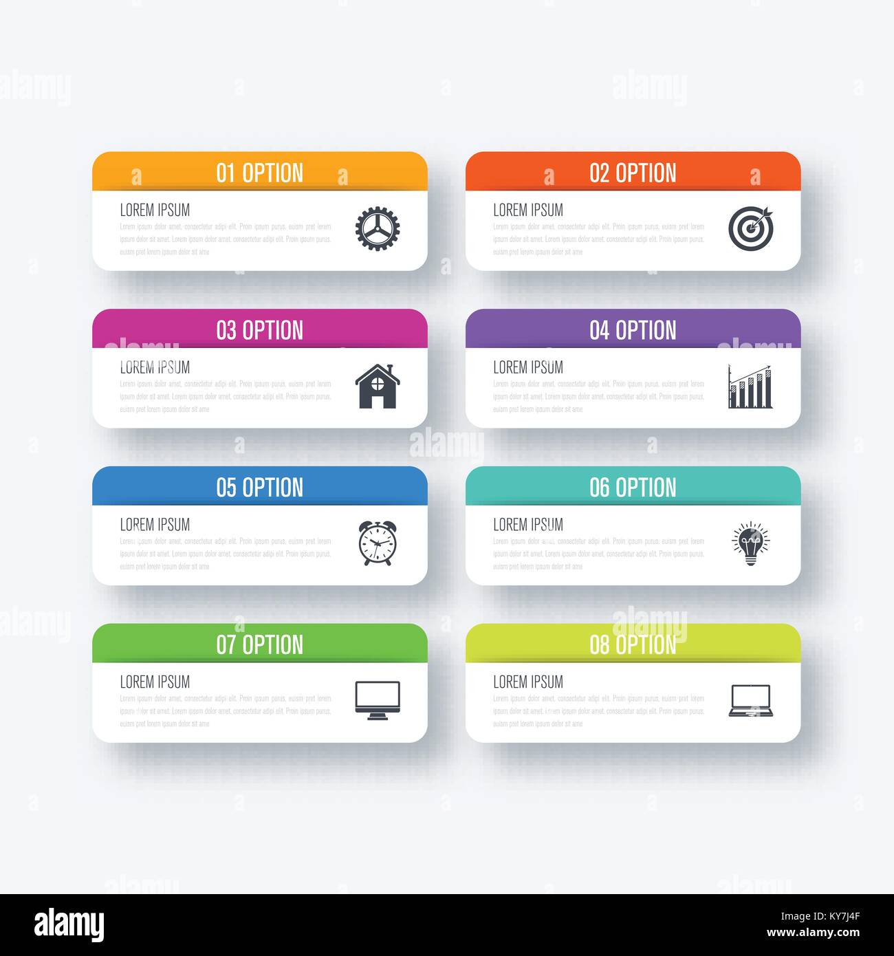 Business infographics template 8 steps square. Data and information ...
