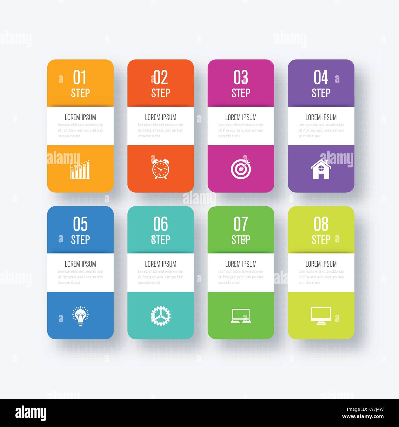 Business infographics template 8 steps square. Data and information ...
