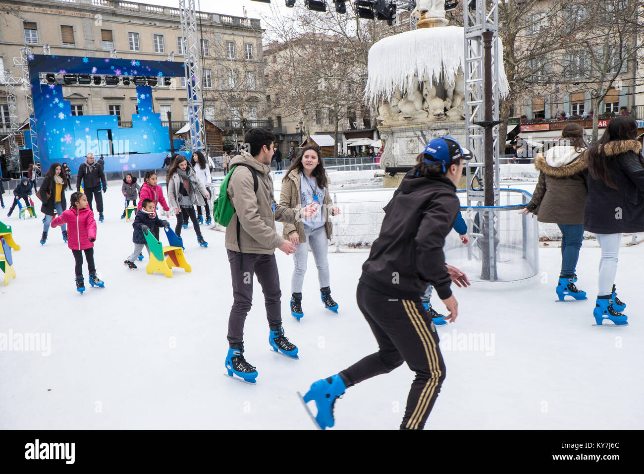 Winter,Wonderland,Christmas,Market,entertainment,Ice, rink, with ...