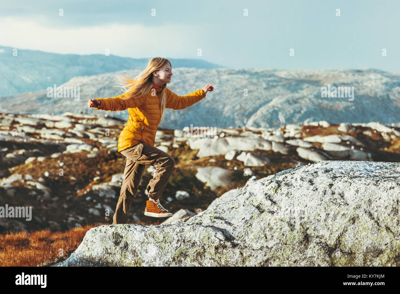 Scandinavian woman happy running hi-res stock photography and images ...