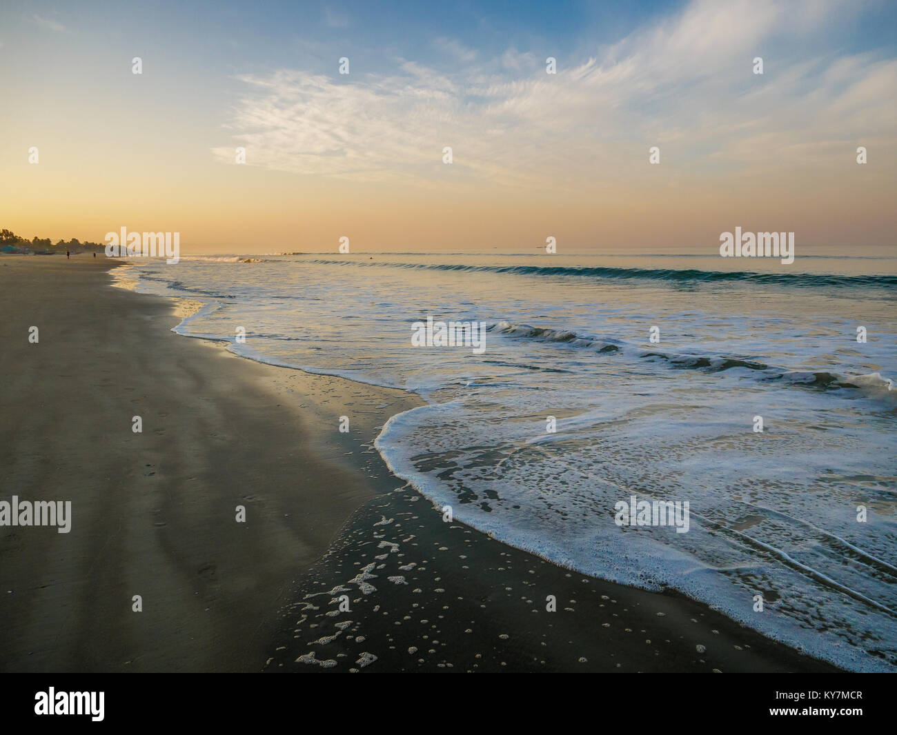 Sun and Beach with colorful sky at North Goa, India Stock Photo - Alamy