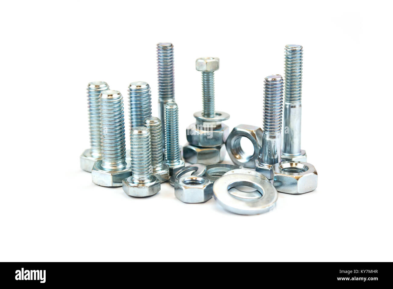 Many different bolts isolated on white background Stock Photo - Alamy