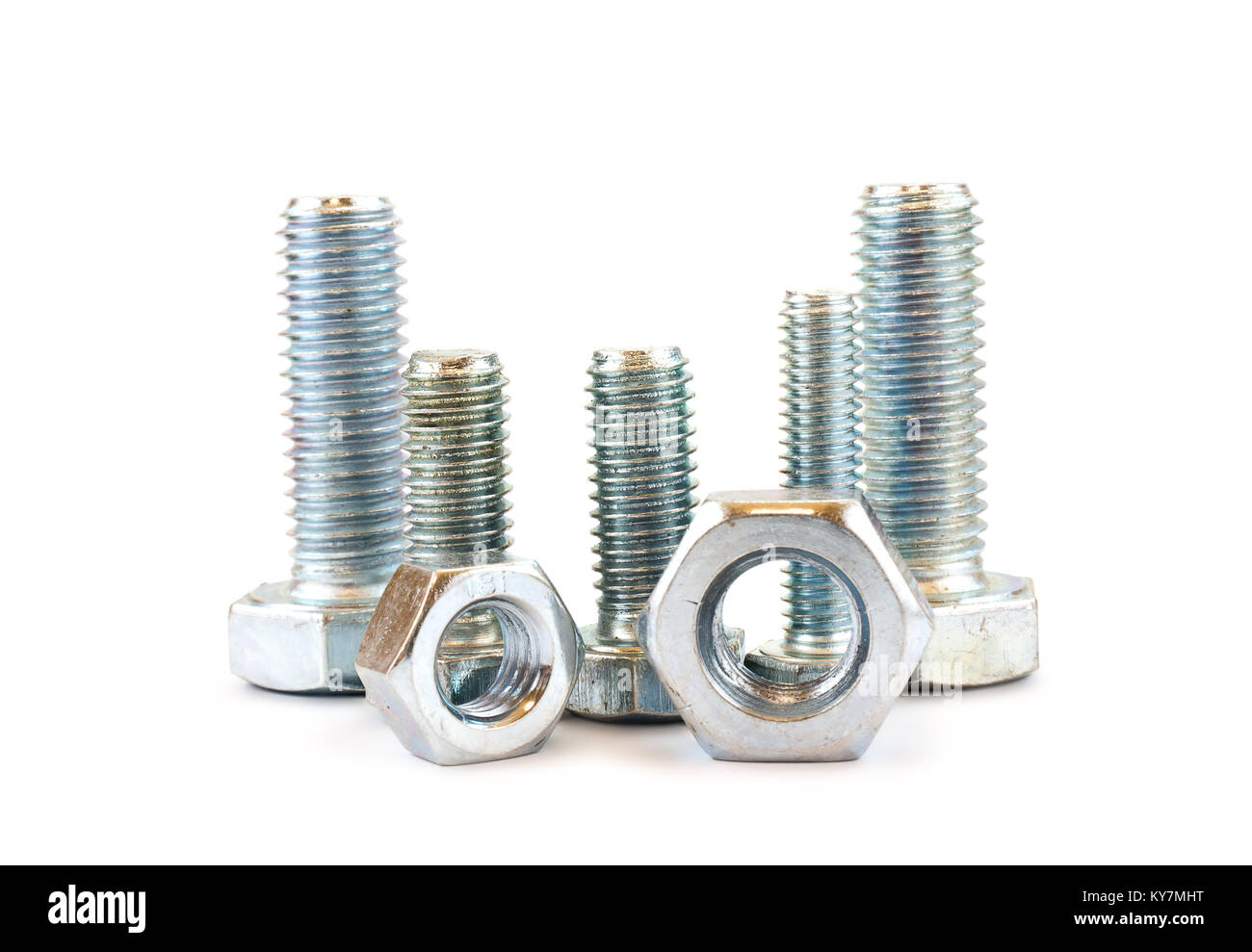 Many different bolts isolated on white background Stock Photo - Alamy