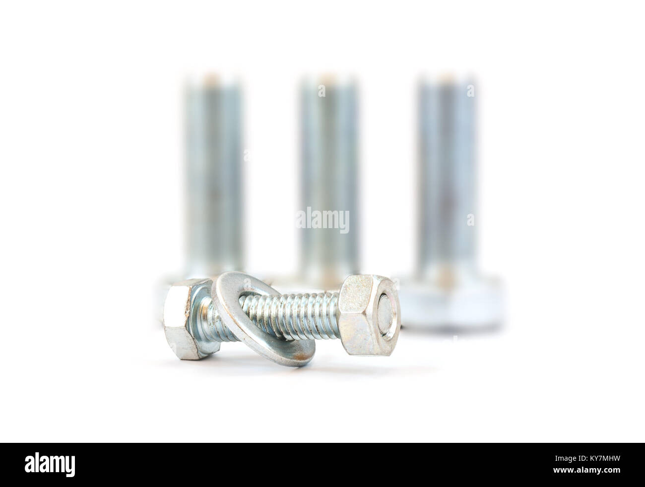 Many different bolts isolated on white background Stock Photo - Alamy