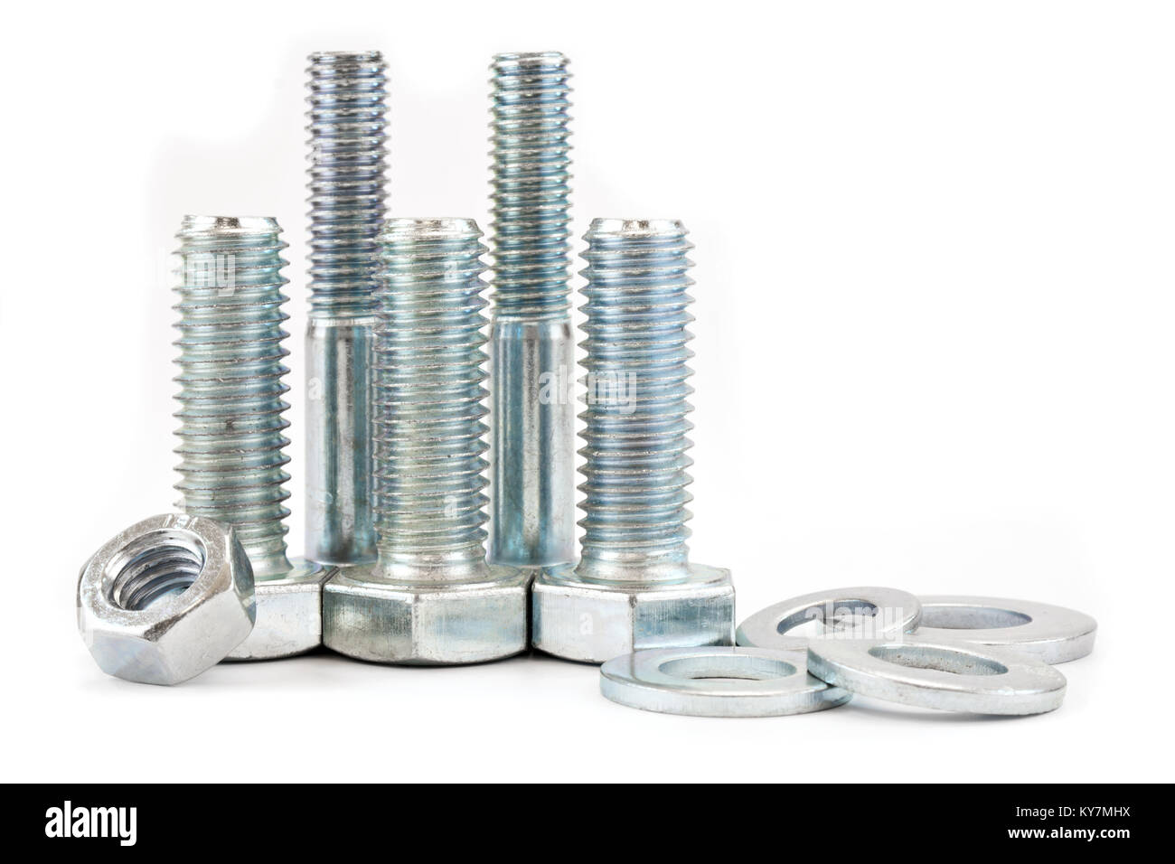 Many different bolts isolated on white background Stock Photo - Alamy