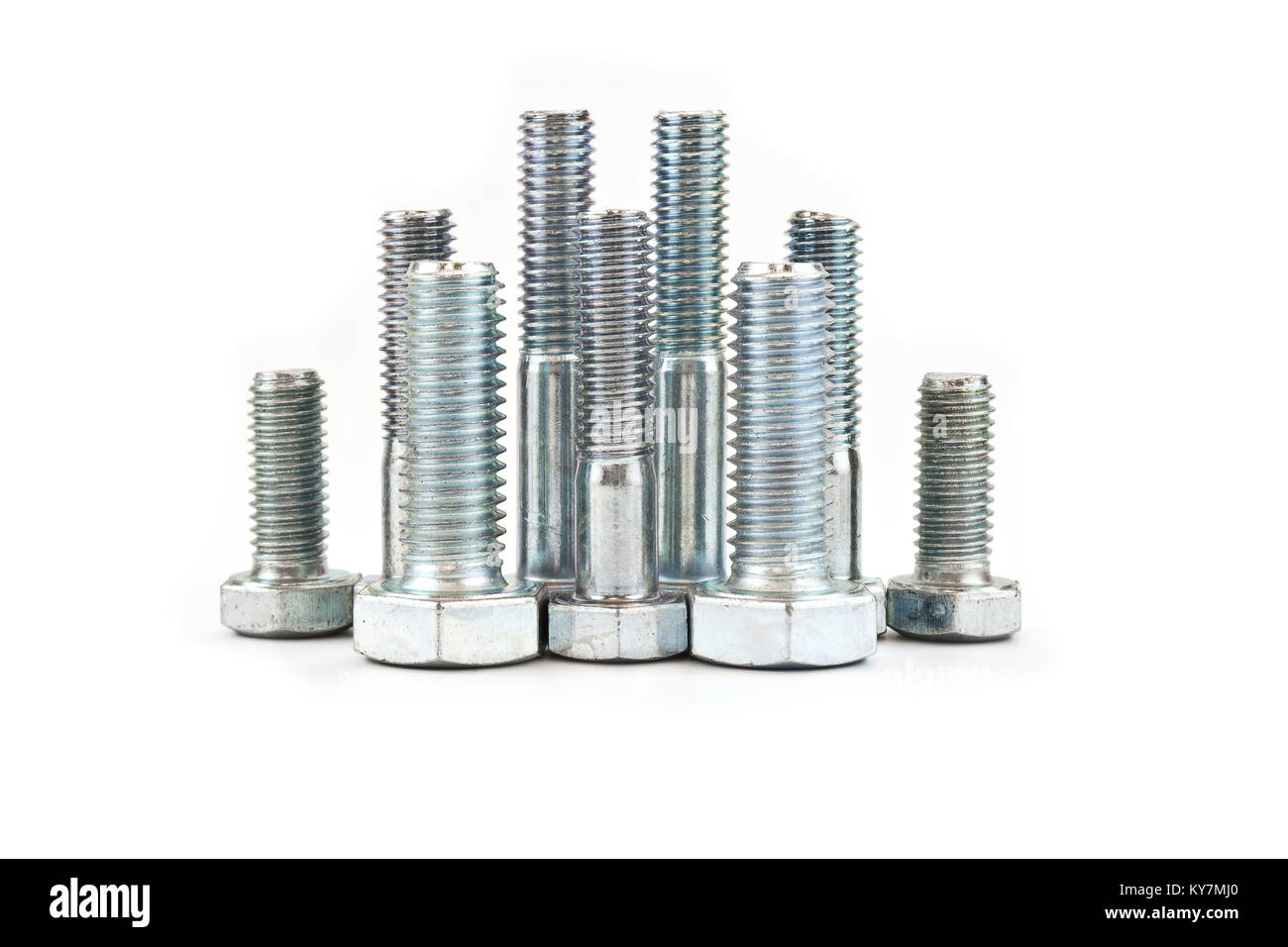 Many different bolts isolated on white background Stock Photo - Alamy