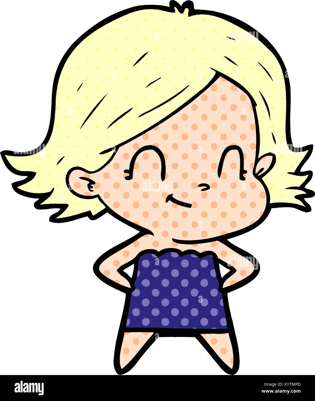 cartoon friendly girl Stock Vector Image & Art - Alamy