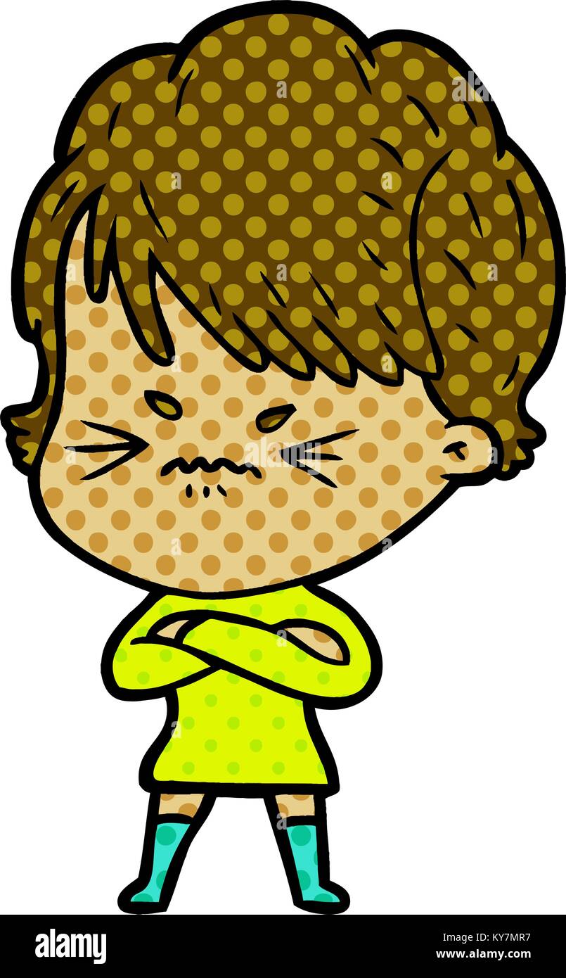 cartoon frustrated woman Stock Vector Image & Art - Alamy