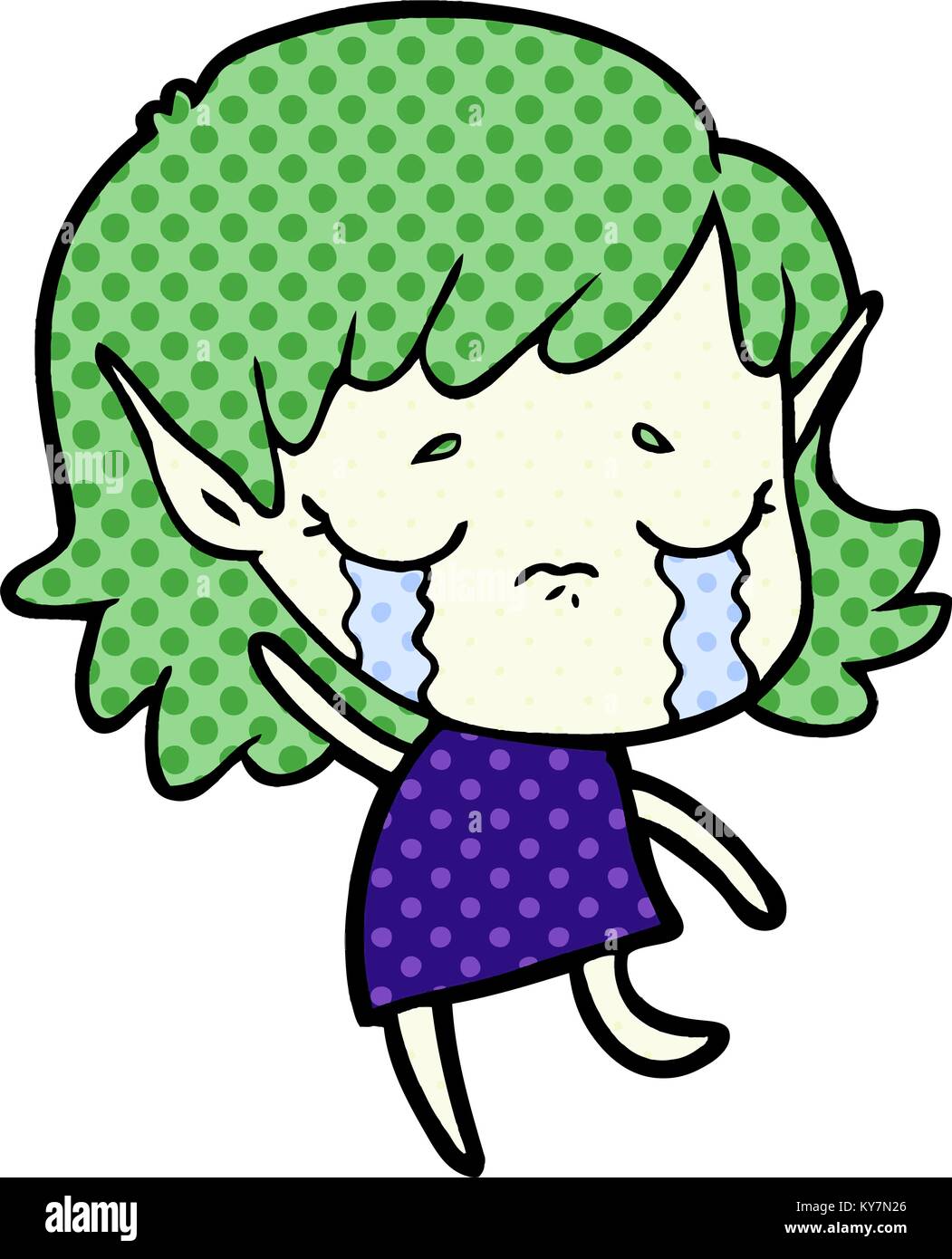 cartoon crying elf girl Stock Vector Image & Art - Alamy