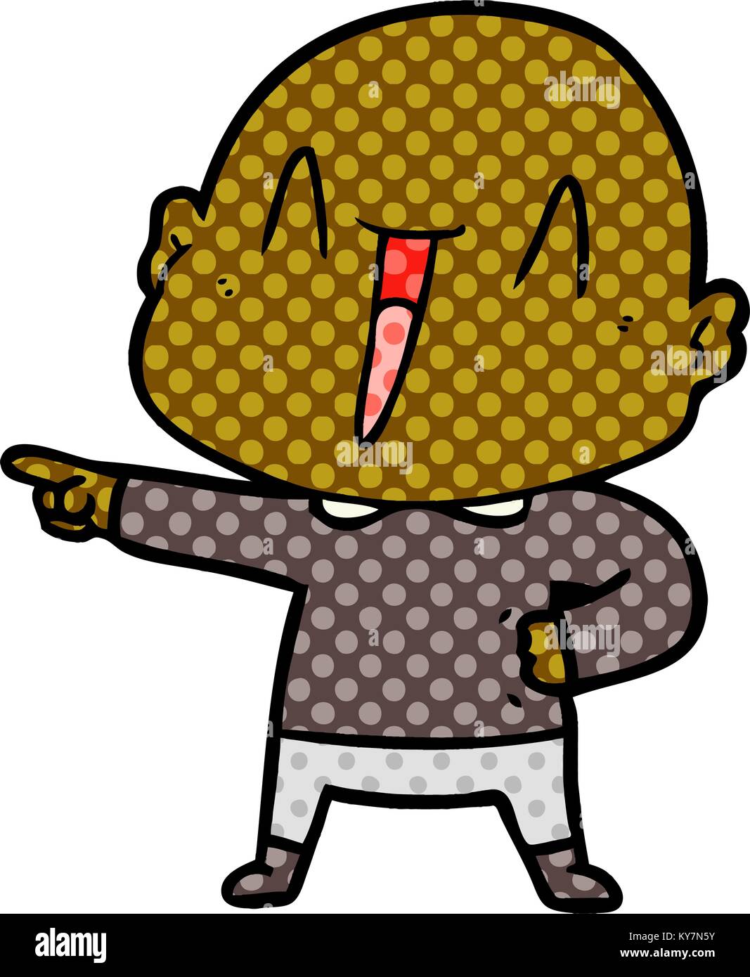 happy cartoon bald man Stock Vector Image & Art - Alamy