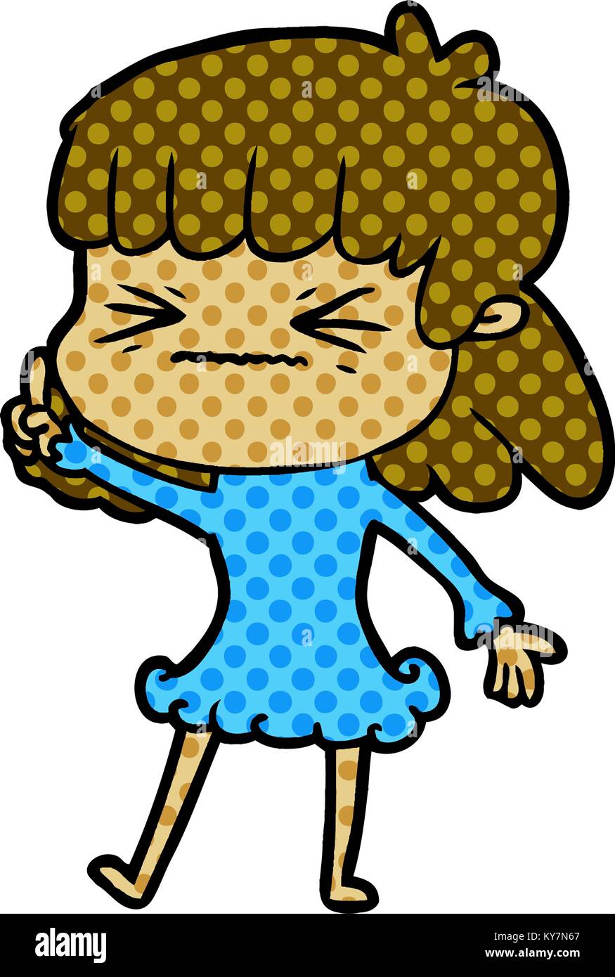 cartoon angry girl Stock Vector Image & Art - Alamy