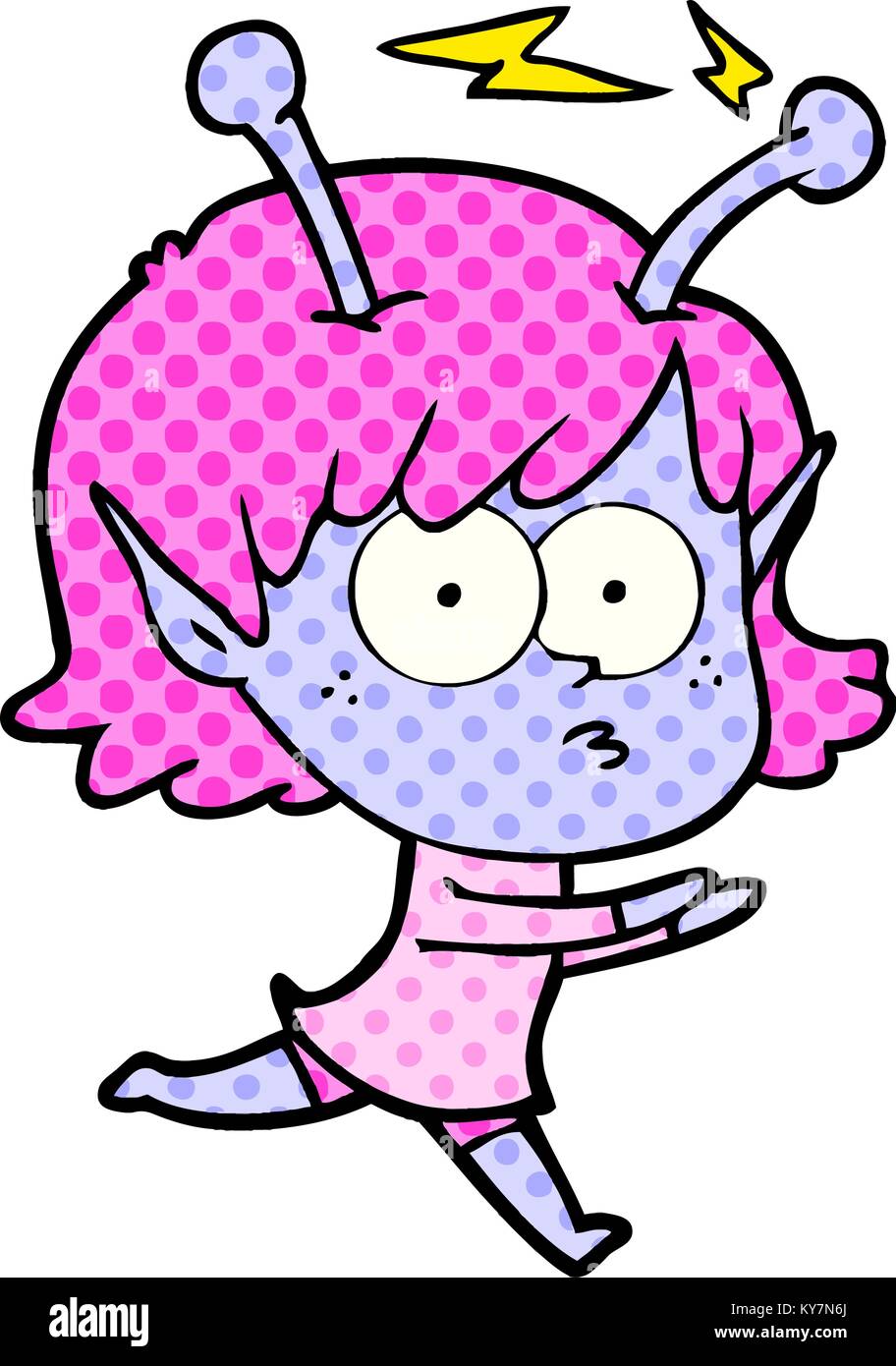 cartoon alien girl Stock Vector Image & Art - Alamy