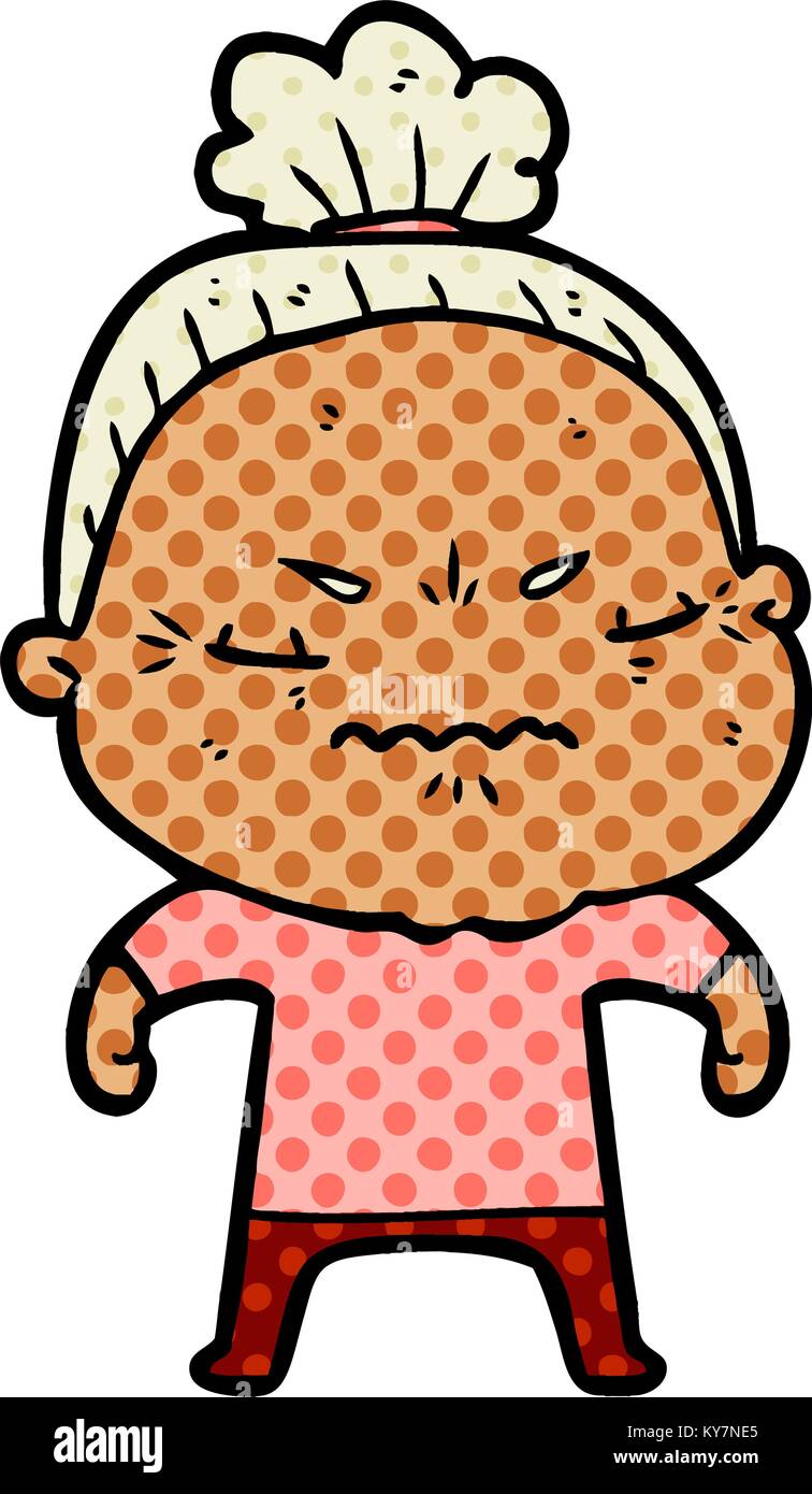 cartoon annoyed old lady Stock Vector Image & Art - Alamy