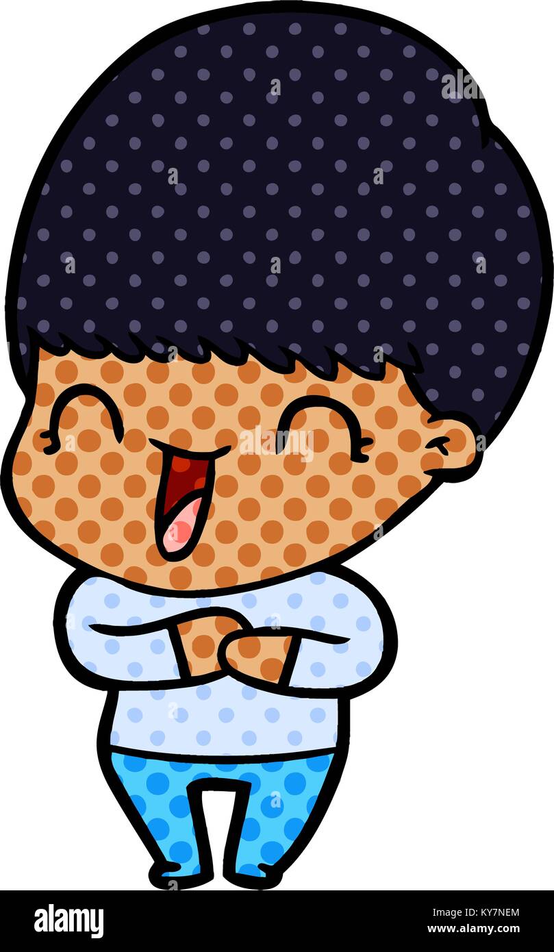 happy cartoon boy Stock Vector Image & Art - Alamy