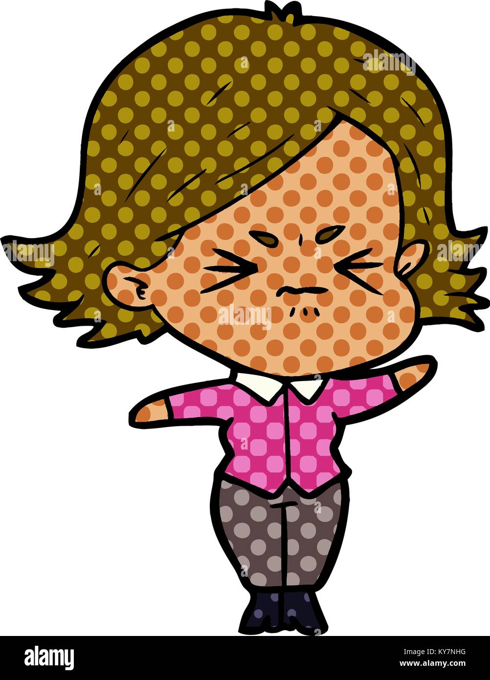 cartoon angry girl Stock Vector Image & Art - Alamy