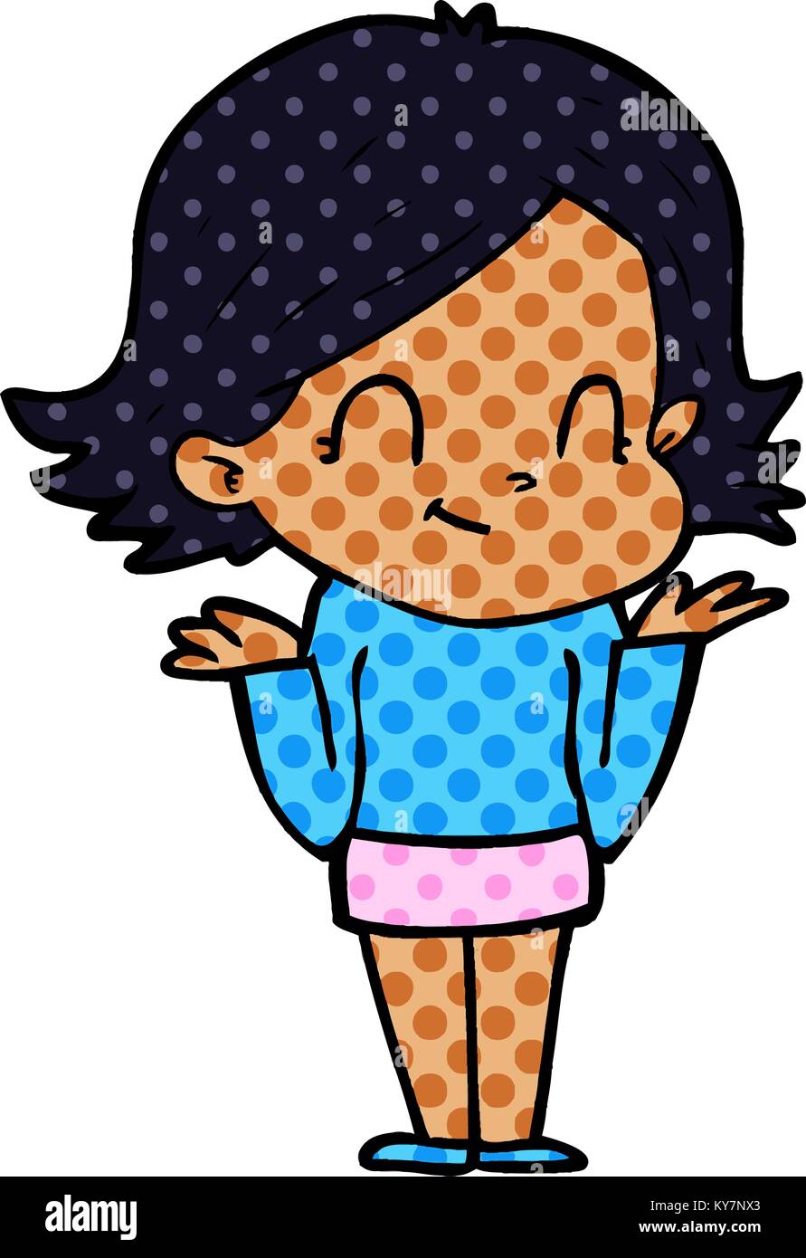 cartoon friendly girl Stock Vector Image & Art - Alamy