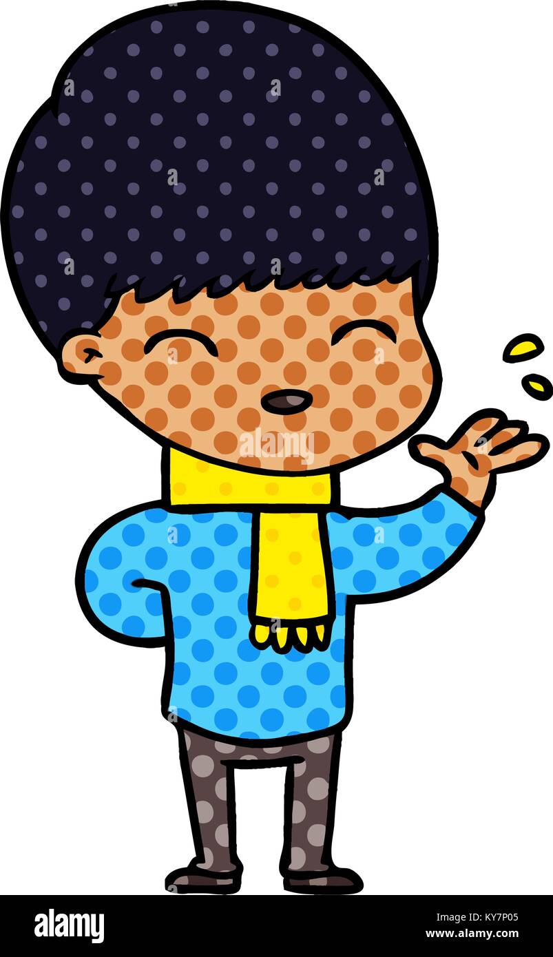 happy cartoon boy Stock Vector Image & Art - Alamy